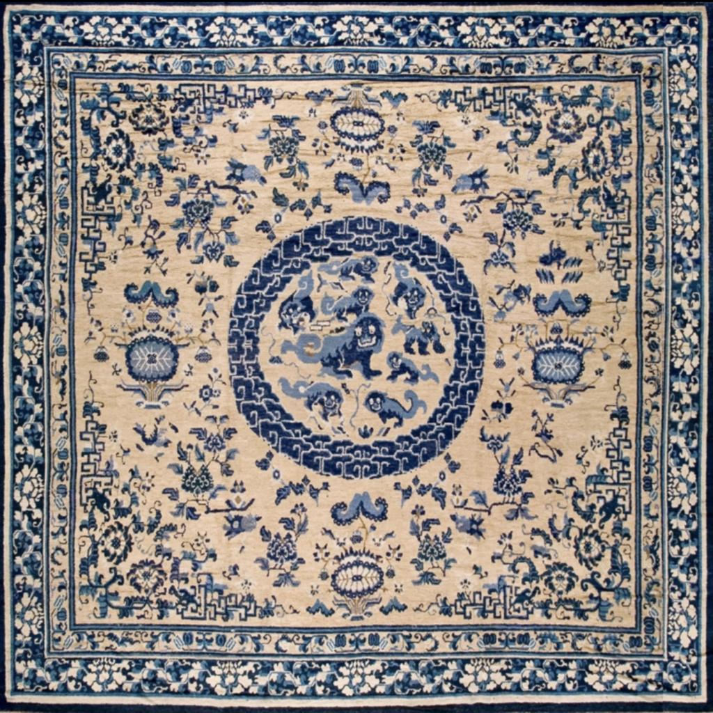 Variation of Mandarin Nine Lion Dog Carpet - Antique Rug Studio Blog