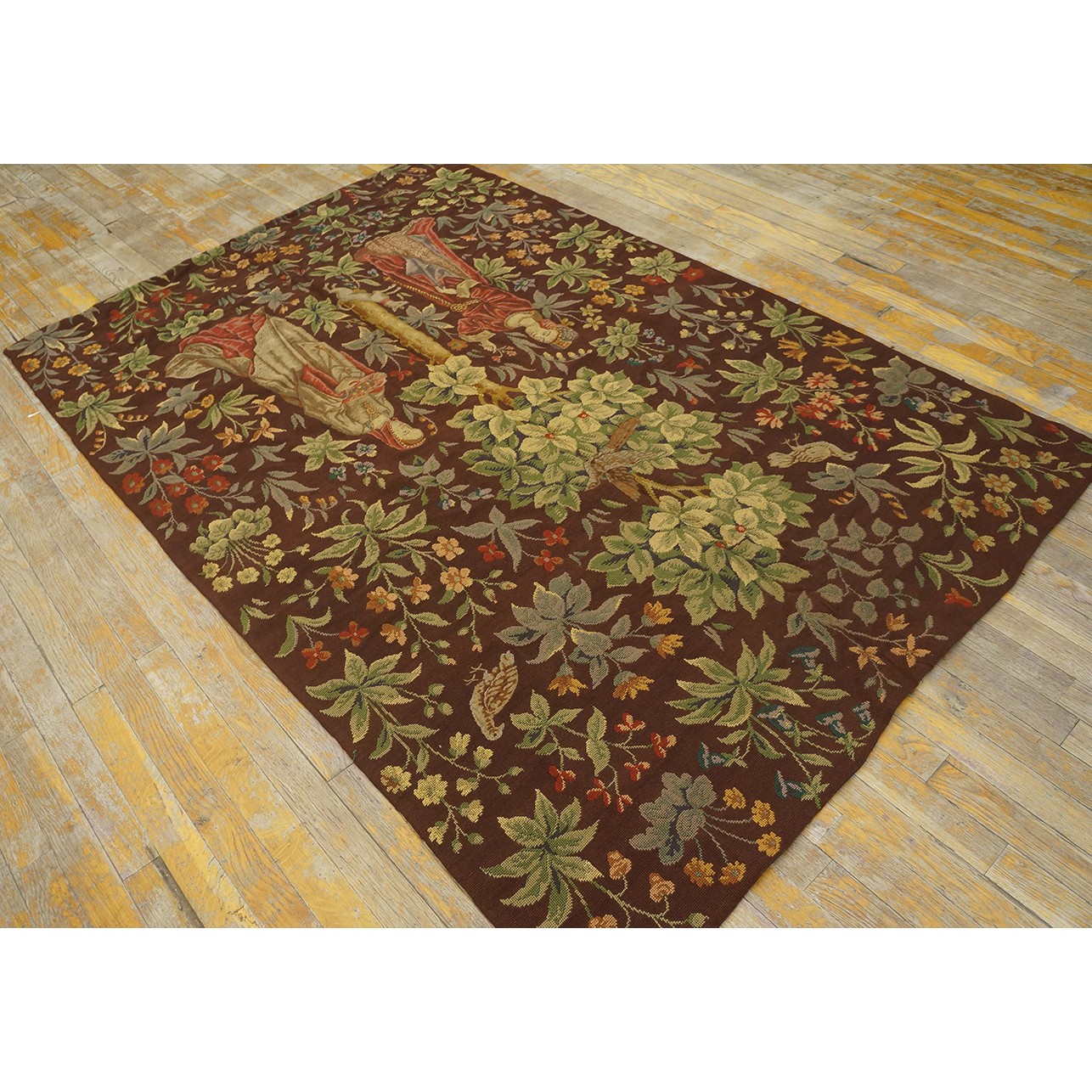 Antique Tapestry Rug - 20-2041 | European | 4' 4" x 6' 7" | Ivory ...