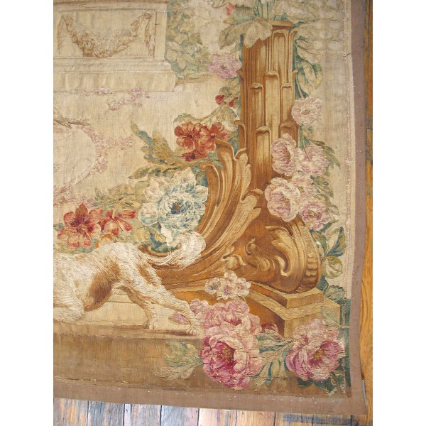 Antique Tapestry Rug - 20319 | European | 6' 4" x 9' | Ivory, Origin ...